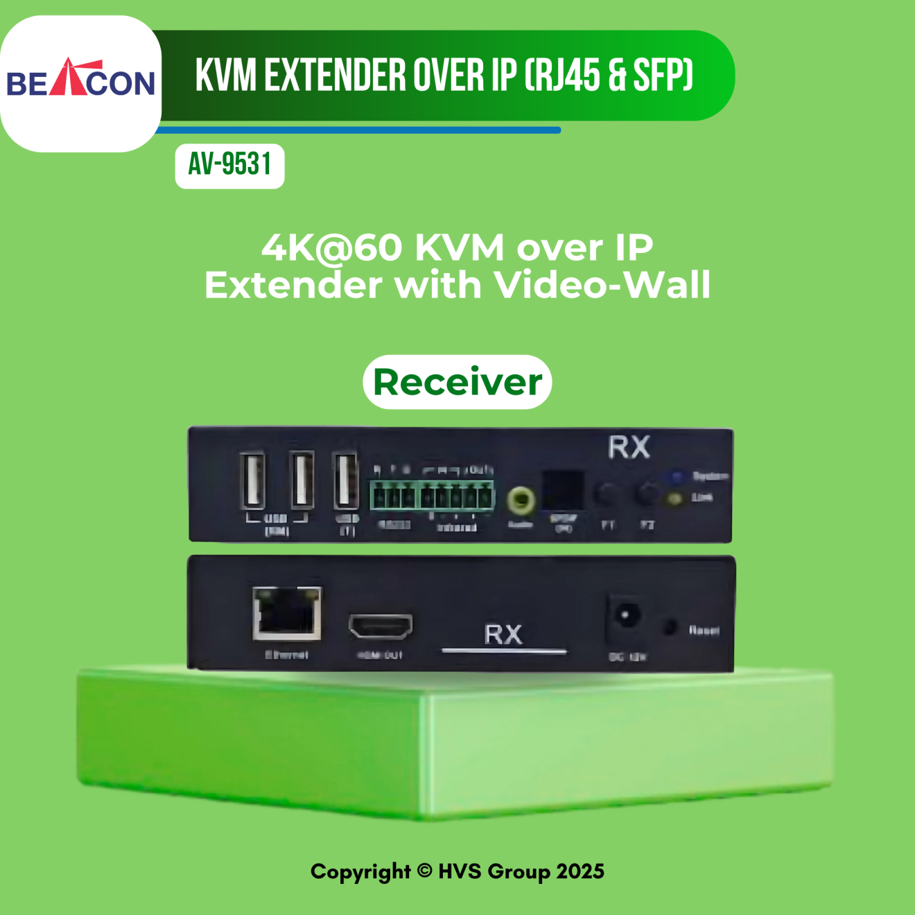 Reliable 4K KVM Extender over IP – AV-9531 RJ45