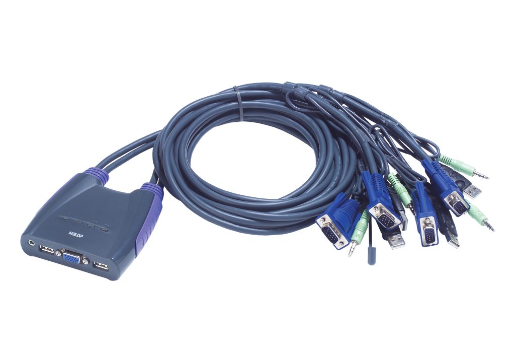 ATEN 4-Port USB VGA/Audio Cable KVM Switch - CS64US